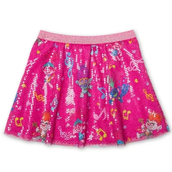 Trolls | Bottoms | Trolls World Tour Girl Sz L 12 Sequined Skirt Tulle ...